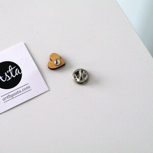 Wood Small Heart Red Pins - Red Heart Brooch - Etsy