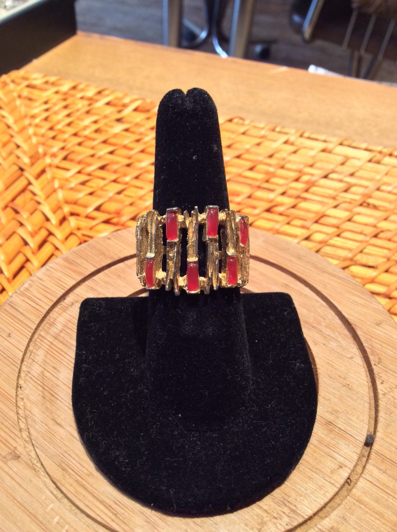 Vintage Gold MCM Costume Ring | Etsy