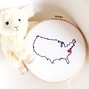 USA Map Cross Stitch Pattern. Easy Embroidery Pattern to Make United ...