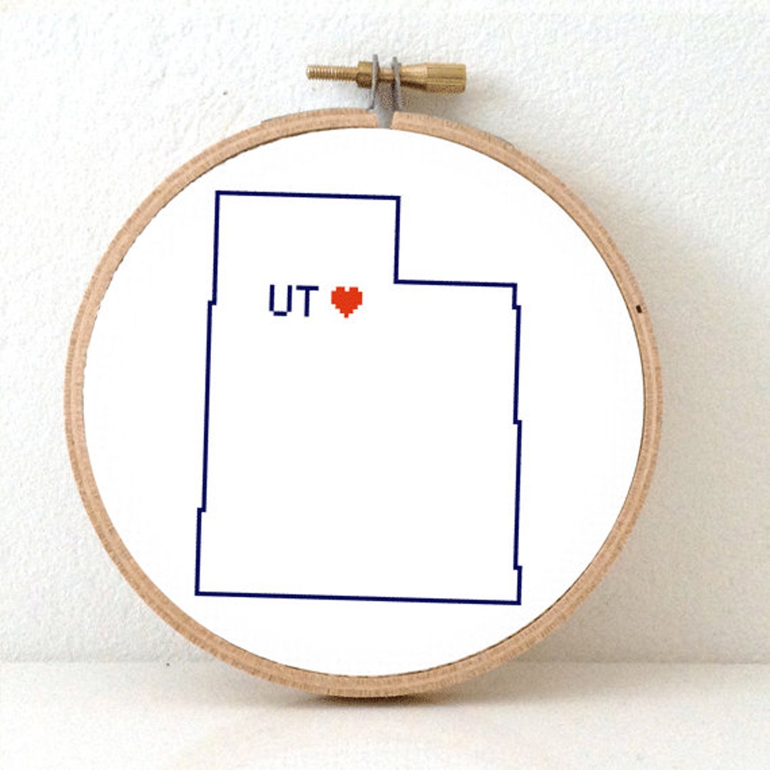 The Original UTAH Map Cross Stitch Pattern | State Map Cross Stitch ...