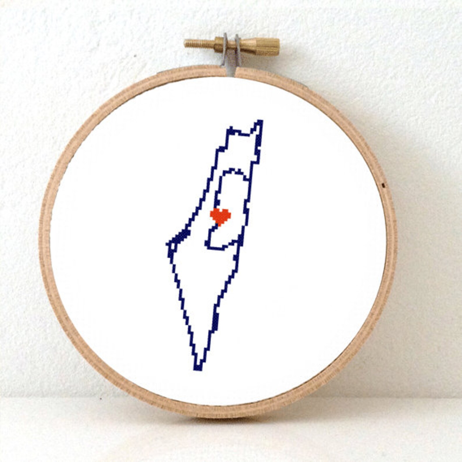 Israel Map Cross Stitch Pattern for Beginners Quick to Make - Etsy