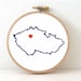 CZECH REPUBLIC Map Cross Stitch Pattern. Czech Art. Hearting Prague Map ...