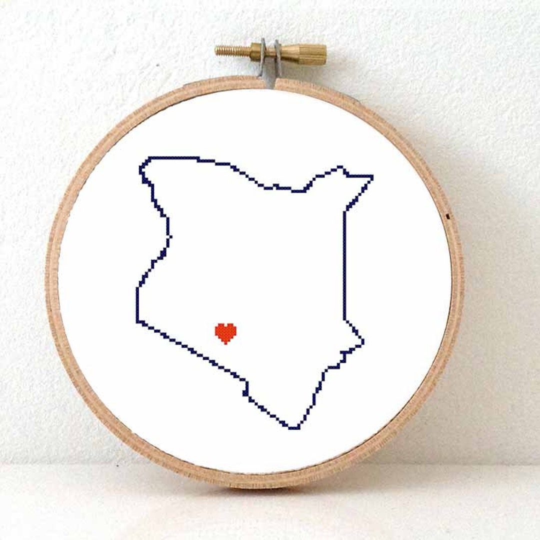 Kuwait Map Cross Stitch Pattern | Kuwait Needlepoint Pattern ...