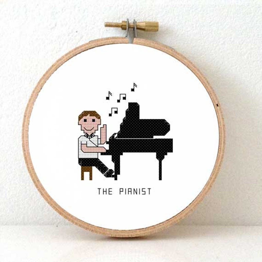 2 X Pianist Cross Stitch Pattern. Gift for Piano Player. Gift for ...