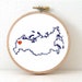 Russia Map Cross Stitch Pattern. Modern Embroidery Pattern USSR Flag ...