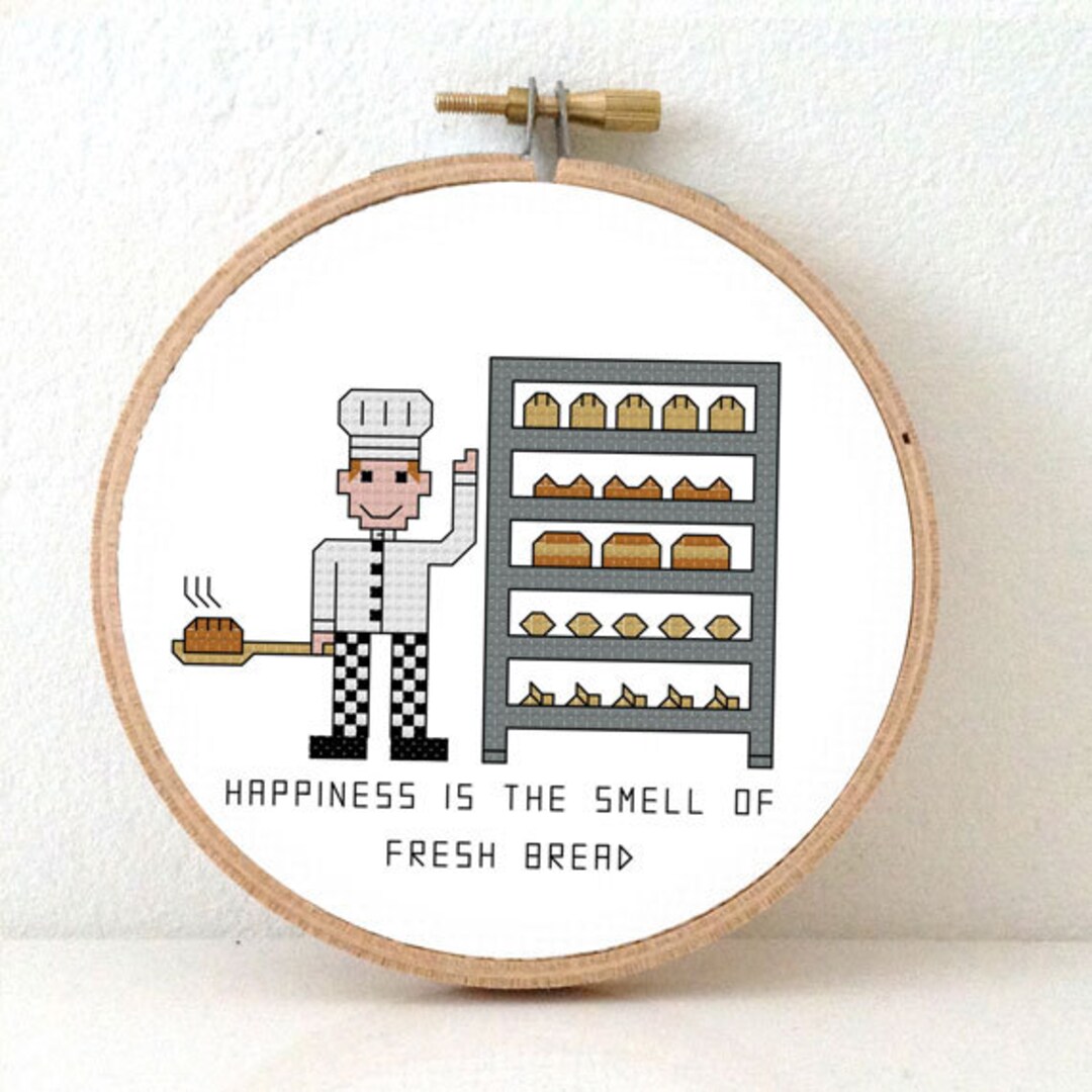 2 X Baker Cross Stitch Pattern | Male and Female Bread Baker | Gift for ...