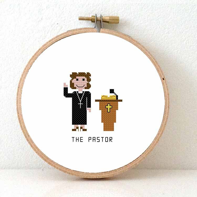 2 X Pastor Cross Stitch Pattern. DIY Gift for Preacher at Wedding. Gift ...