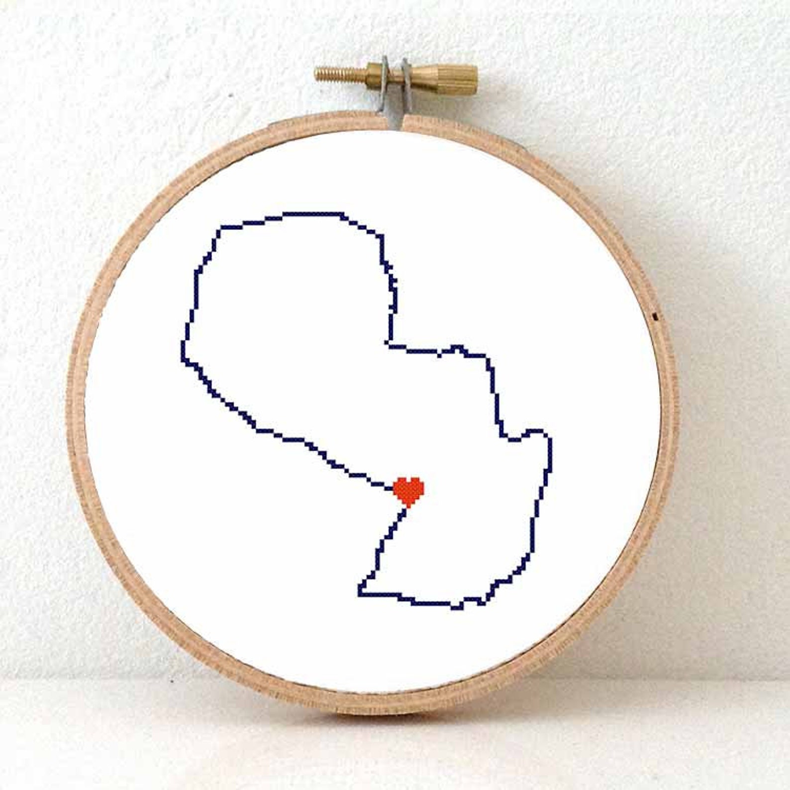 PARAGUAY Map Cross Stitch Pattern. Paraguay Embroidery Pattern | Etsy