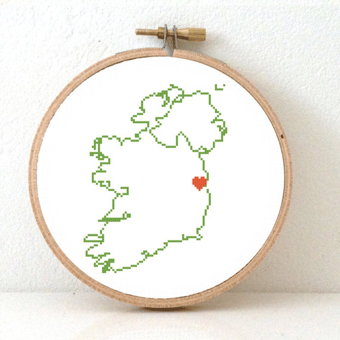 Ireland Map Modern Cross Stitch Pattern. Ireland Art. St Patricks Day ...