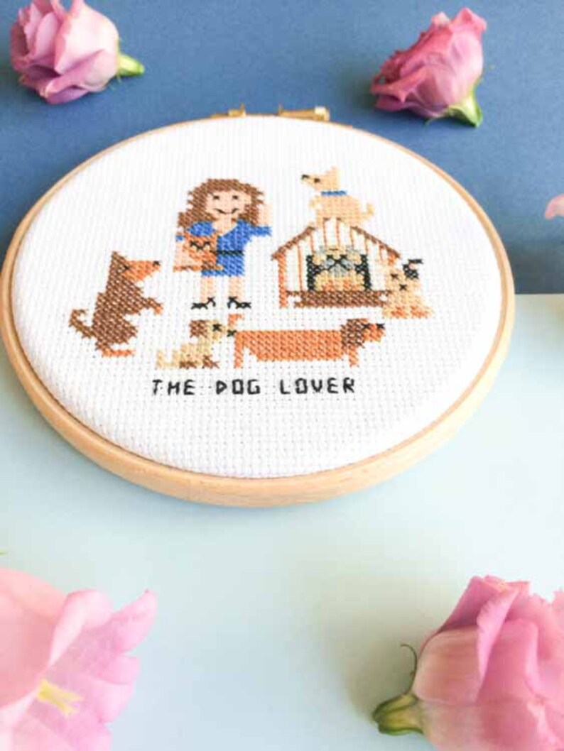 2 X Dog Cross Stitch Pattern. DIY Dog Lover Gift for Dog - Etsy