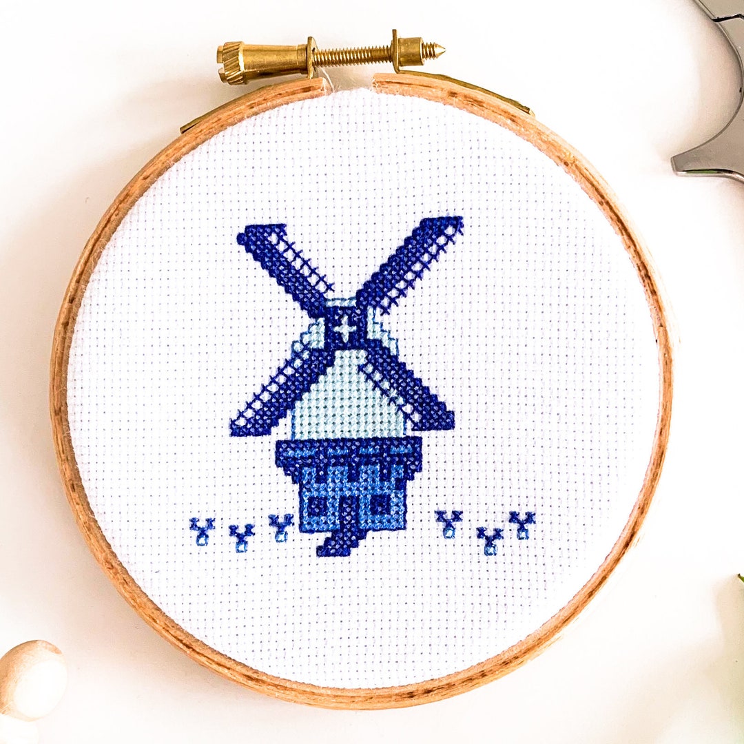 Delft Blue Holland Pattern Dutch Mill With Tullips, Make Holland ...