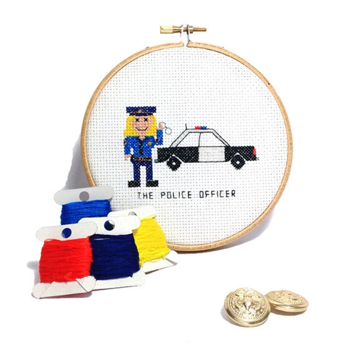 2 X Police Officer Cross Stitch Pattern. Police Man and Police - Etsy