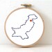PAKISTAN Map Cross Stitch Pattern. Pakistan Embroidery Pattern ...