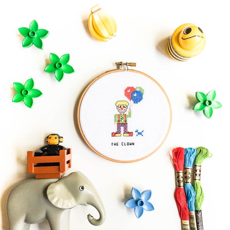Clown Cross Stitch Pattern. DIY Children Room Decoration. - Etsy