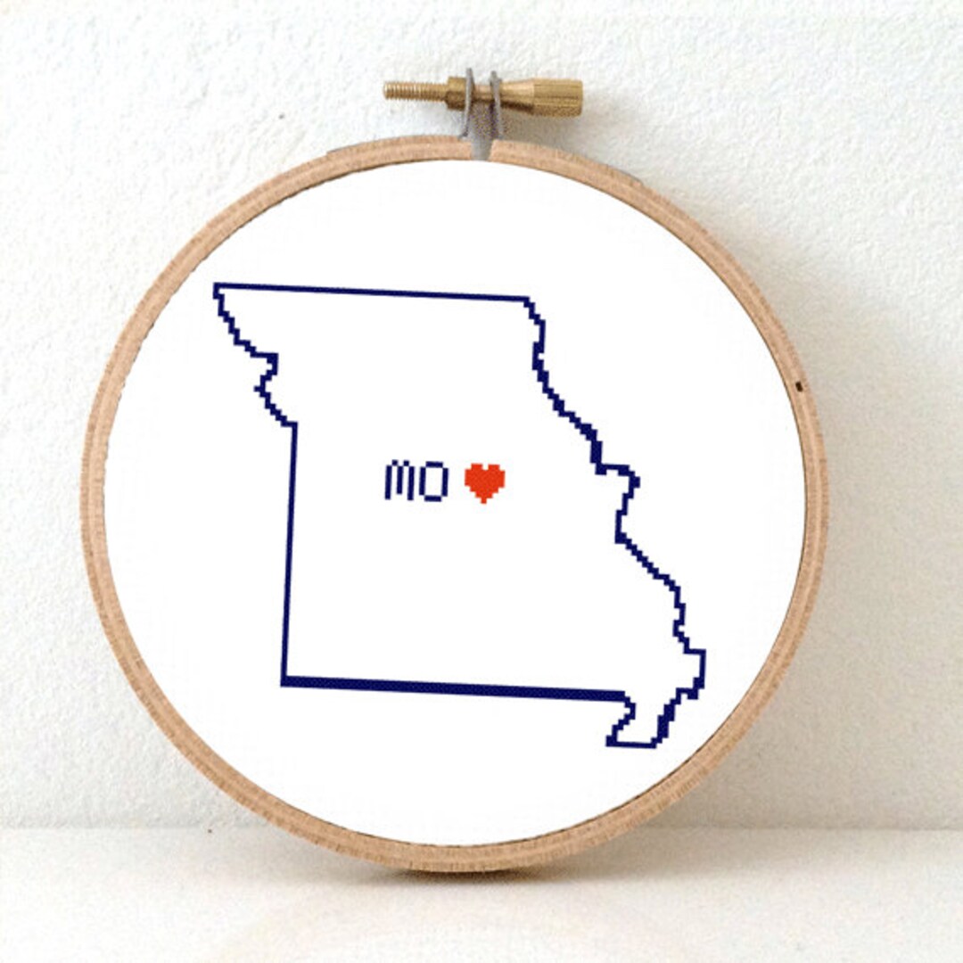MISSOURI Map Cross Stitch Pattern. Missouri Art Pattern. Missouri ...