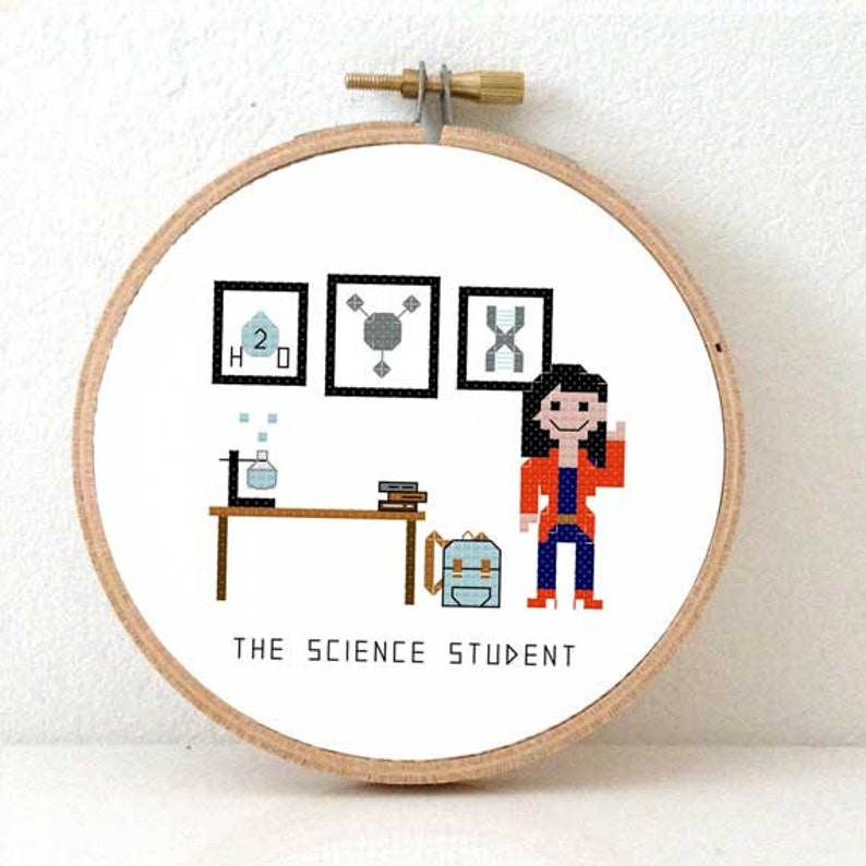 2 X Science Student Cross Stitch Pattern. Gift for Chemist. - Etsy