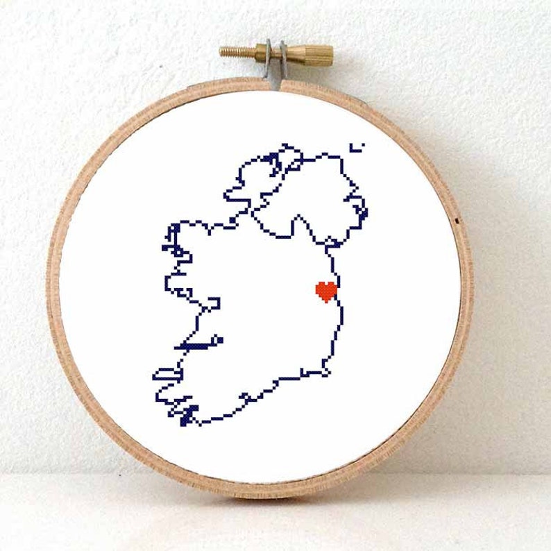 Ireland Map Modern Cross Stitch Pattern. Ireland Art. St Patricks Day ...