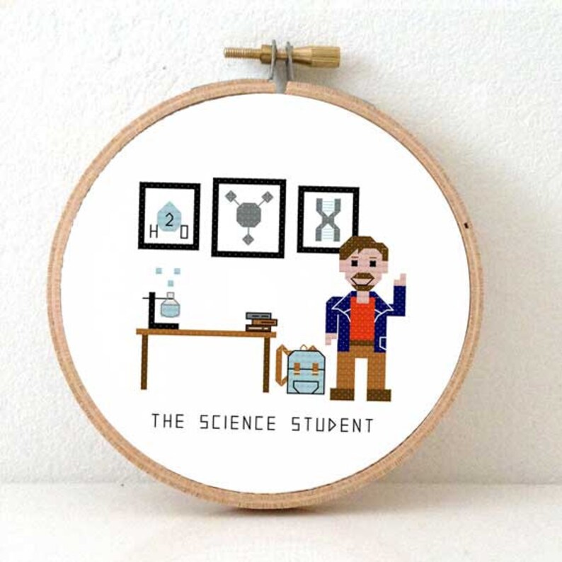 2 X Science Student Cross Stitch Pattern. Gift for Chemist. - Etsy
