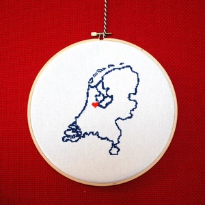 The Netherlands Map Cross Stitch Pattern | Holland Cross Stitch Chart ...