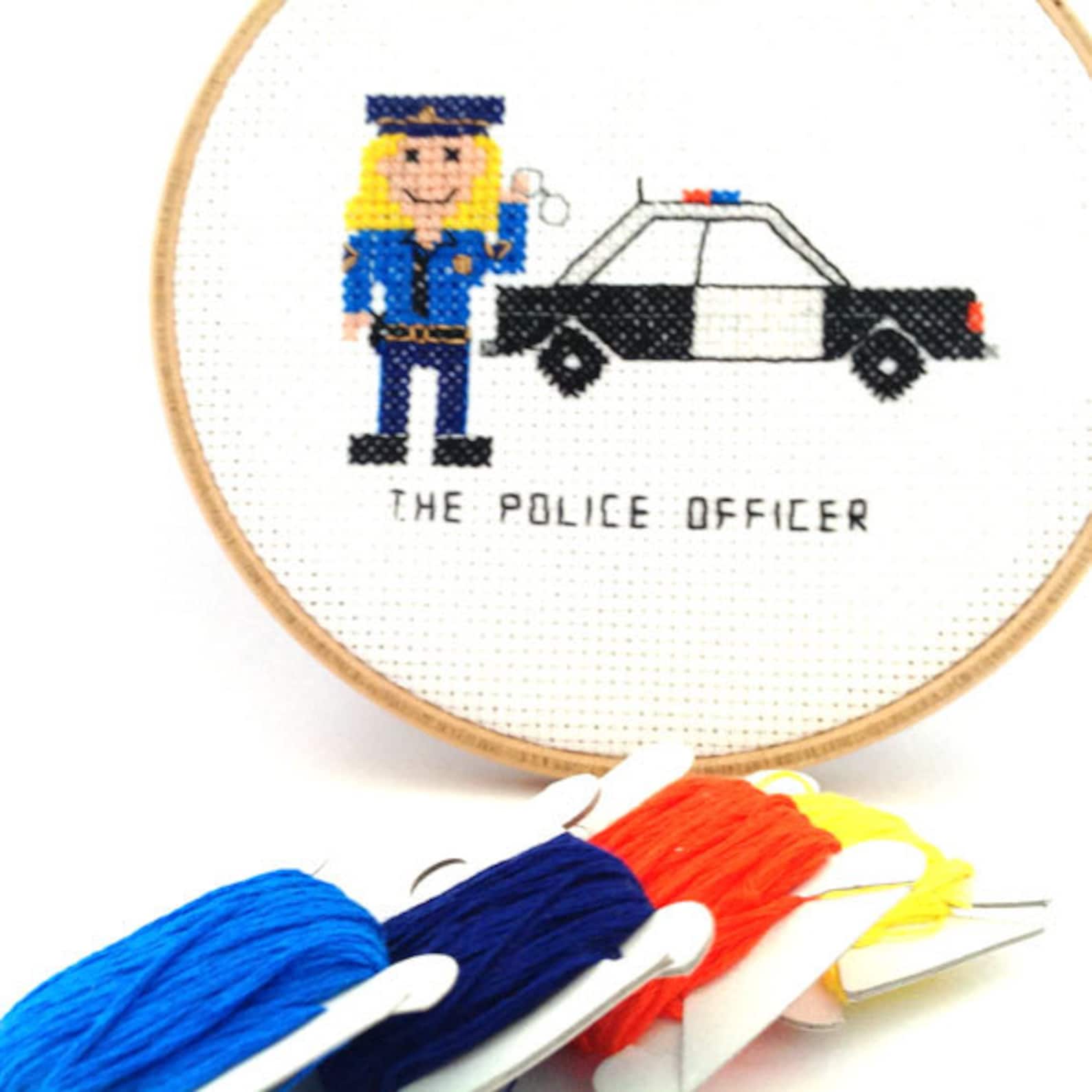2 X Police Officer Cross Stitch Pattern. Police Man and Police - Etsy