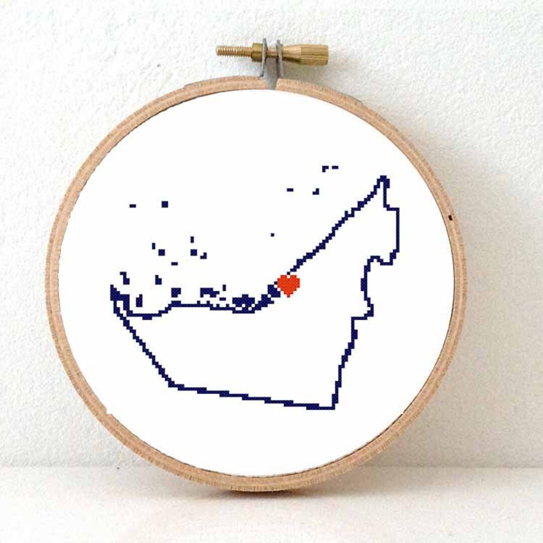 UNITED ARAB Emirates Map Cross Stitch Pattern | Easy Embroidery Pattern ...