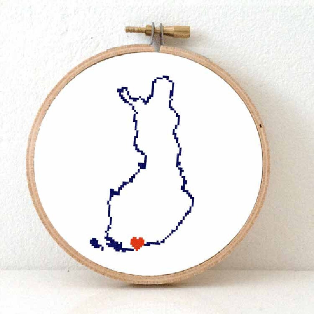 FINLAND Map Cross Stitch Pattern | FINLAND Hand Embroidery Pattern With ...