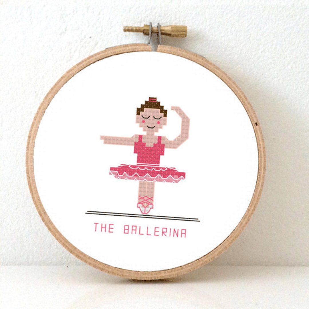 2 X Ballerina Cross Stitch Pattern | Cute Nursery Decoration Ballet ...