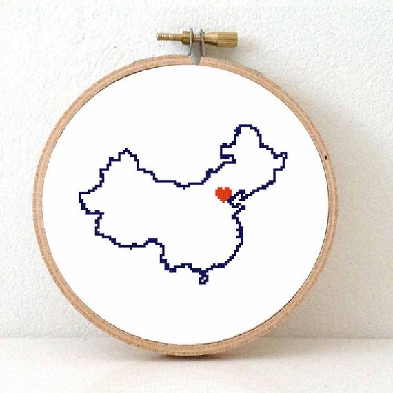 China Map Cross Stitch Pattern Chinese Map Peking X Stitch | Etsy