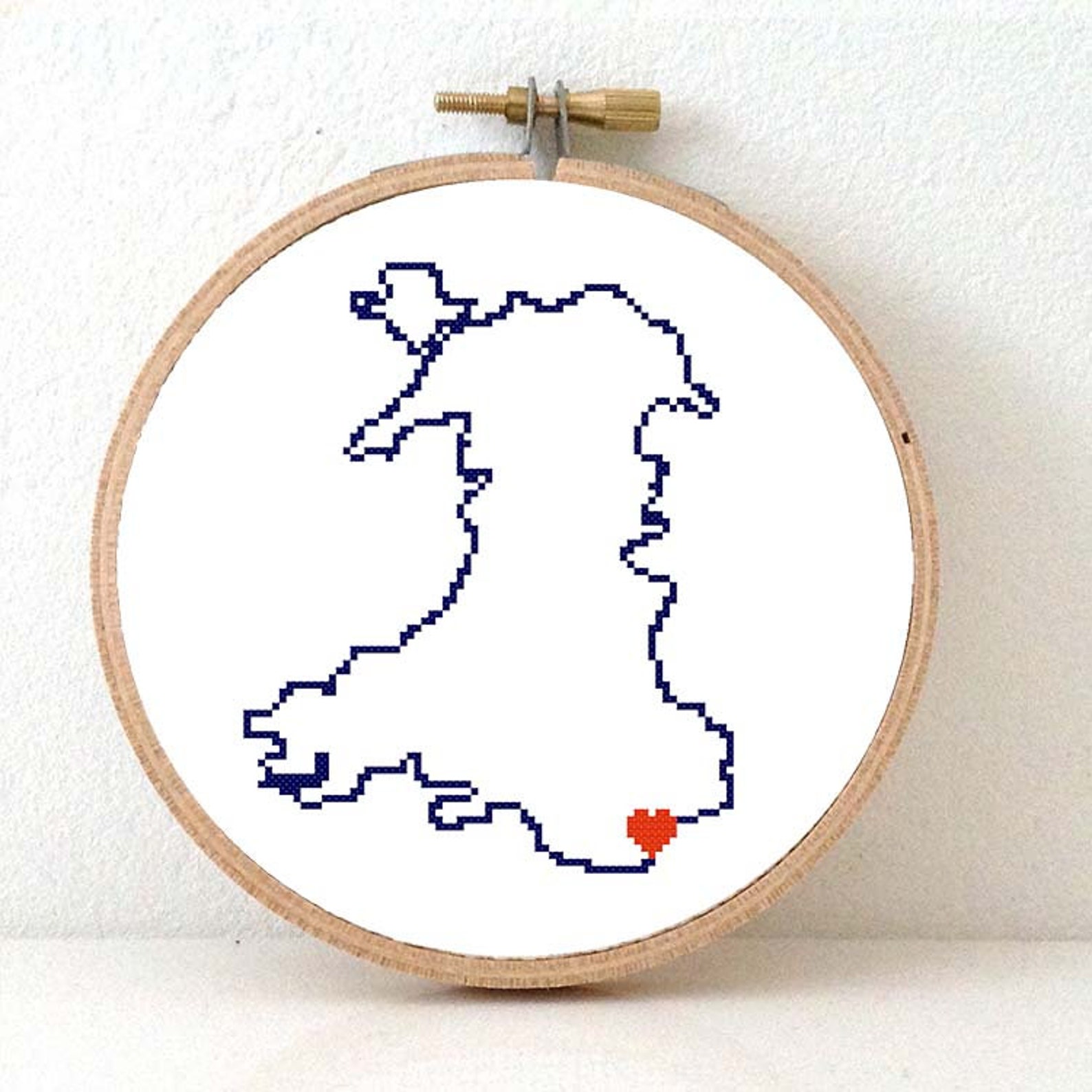 Wales Map Cross Stitch Pattern. Destination Wedding Gift. - Etsy