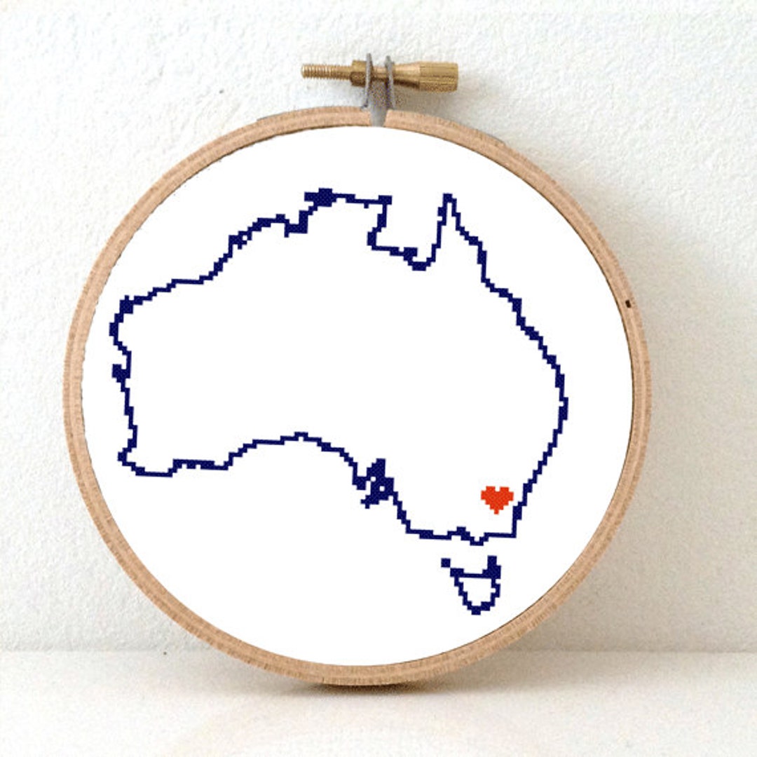 Australia Map Cross Stitch Pattern. Australia Embroidery Pattern ...
