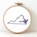 Virginia Map Cross Stitch Pattern | Virginia Art Pattern | Virginia ...