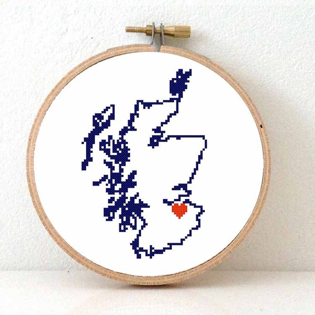 Scotland Map Cross Stitch Pattern. Destination Wedding Gift. Scotland ...