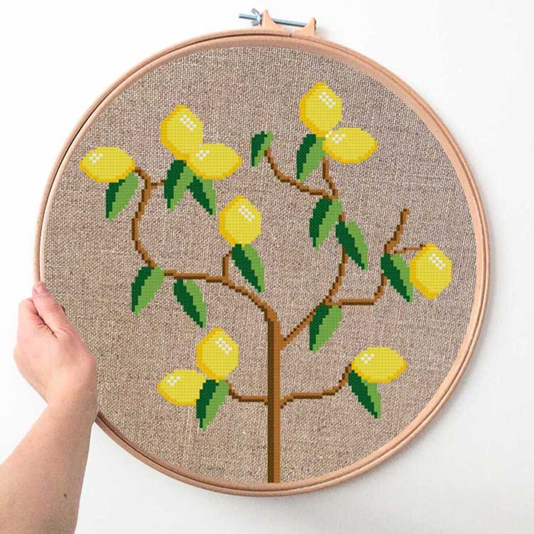 Lemon Tree Cross Stitch Pattern. XL Cross Stitch Pattern for 45 Cm ...