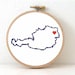 AUSTRIA Map Cross Stitch Pattern. Austria Hand Embroidery Pattern With ...