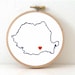 Romania Map Modern Cross Stitch Pattern | Instant Download Embroidery ...