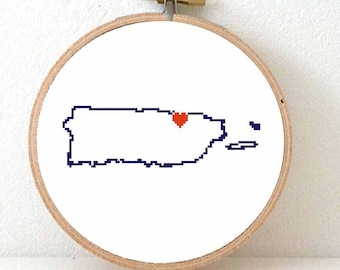 Puerto Rico Cross Stitch - Etsy