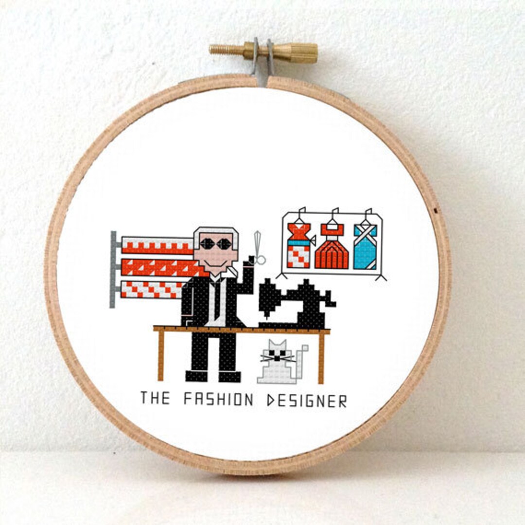 2 X Fashion Designer Cross Stitch Pattern | Male and Female Fashionista ...
