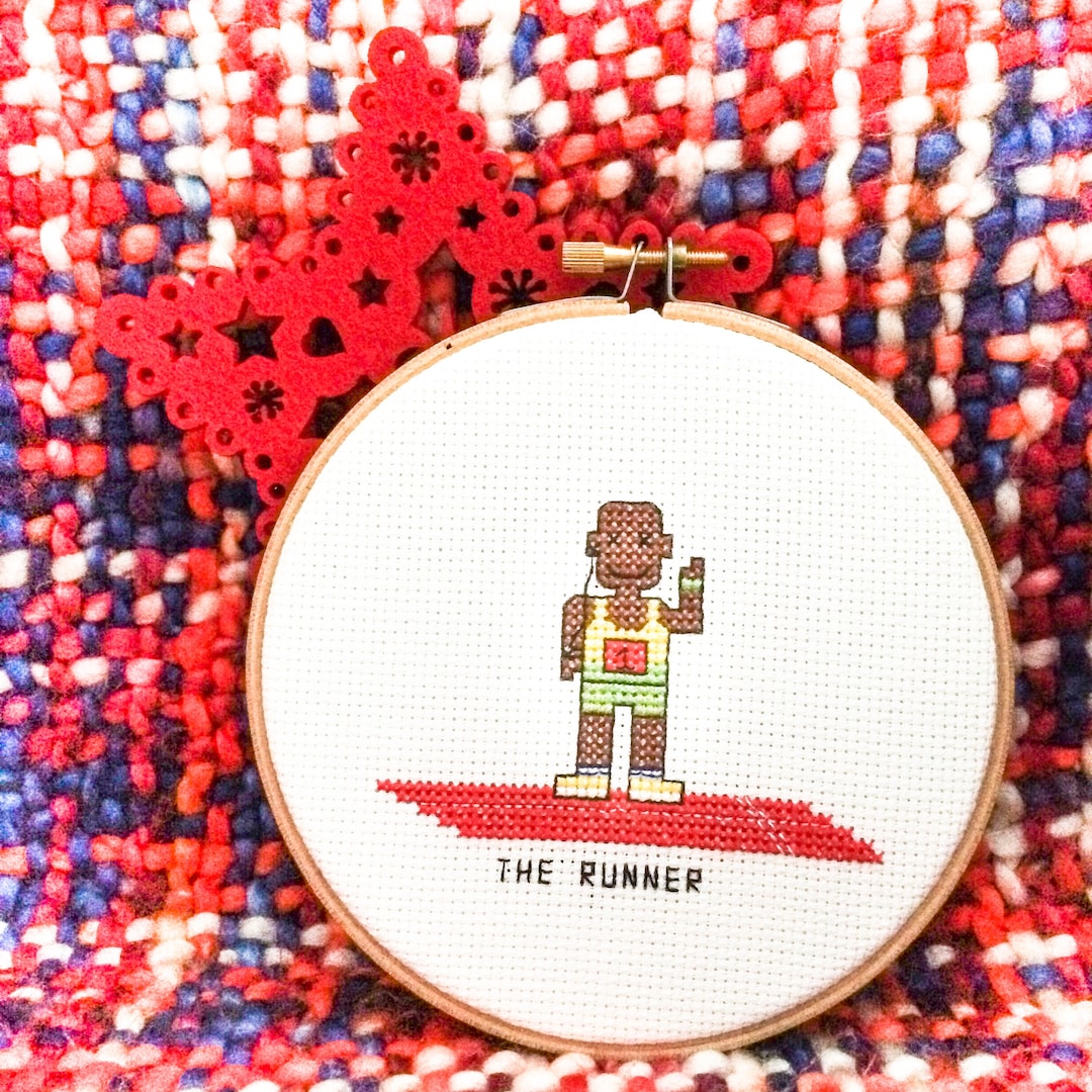2 X DIY Gifts for Runners Cross Stitch Pattern | Half Marathon Gift for ...