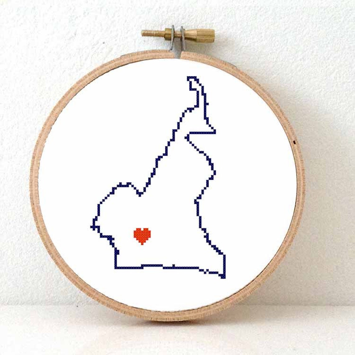 CAMEROON Map Cross Stitch Pattern. Cameroon Embroidery Pattern - Etsy