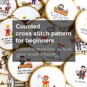 2 X DIY GIFT for Civil Engineer. Professions Cross Stitch Pattern. Road ...