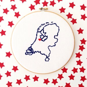 The Netherlands Map Cross Stitch Pattern | Holland Cross Stitch Chart ...