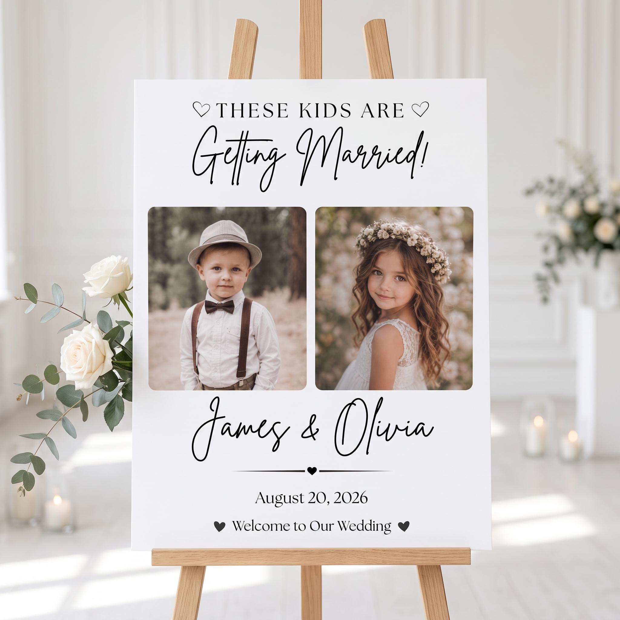 These Kids Are Getting Married Sign, Wedding Welcome Sign, Editable ...