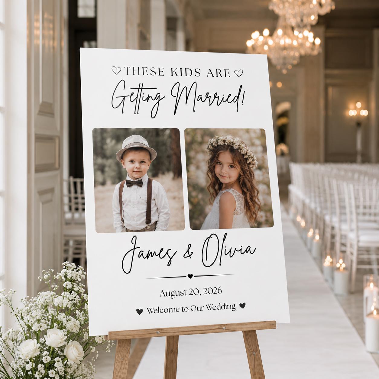 These Kids Are Getting Married Sign, Wedding Welcome Sign, Editable ...