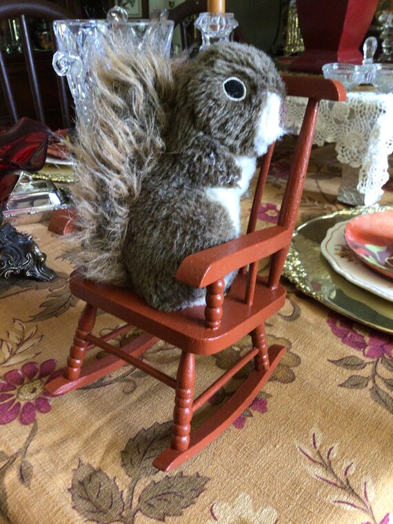 Red Painted Wood Rocking Chair With Cut Out and Much Loved Old - Etsy