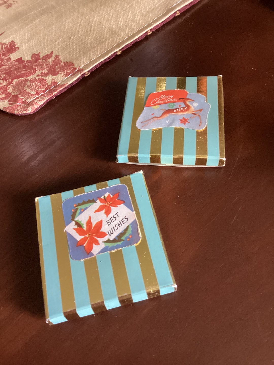 Vintage Boxed 1x1 Christmas Stickers Best Wishes/ - Etsy