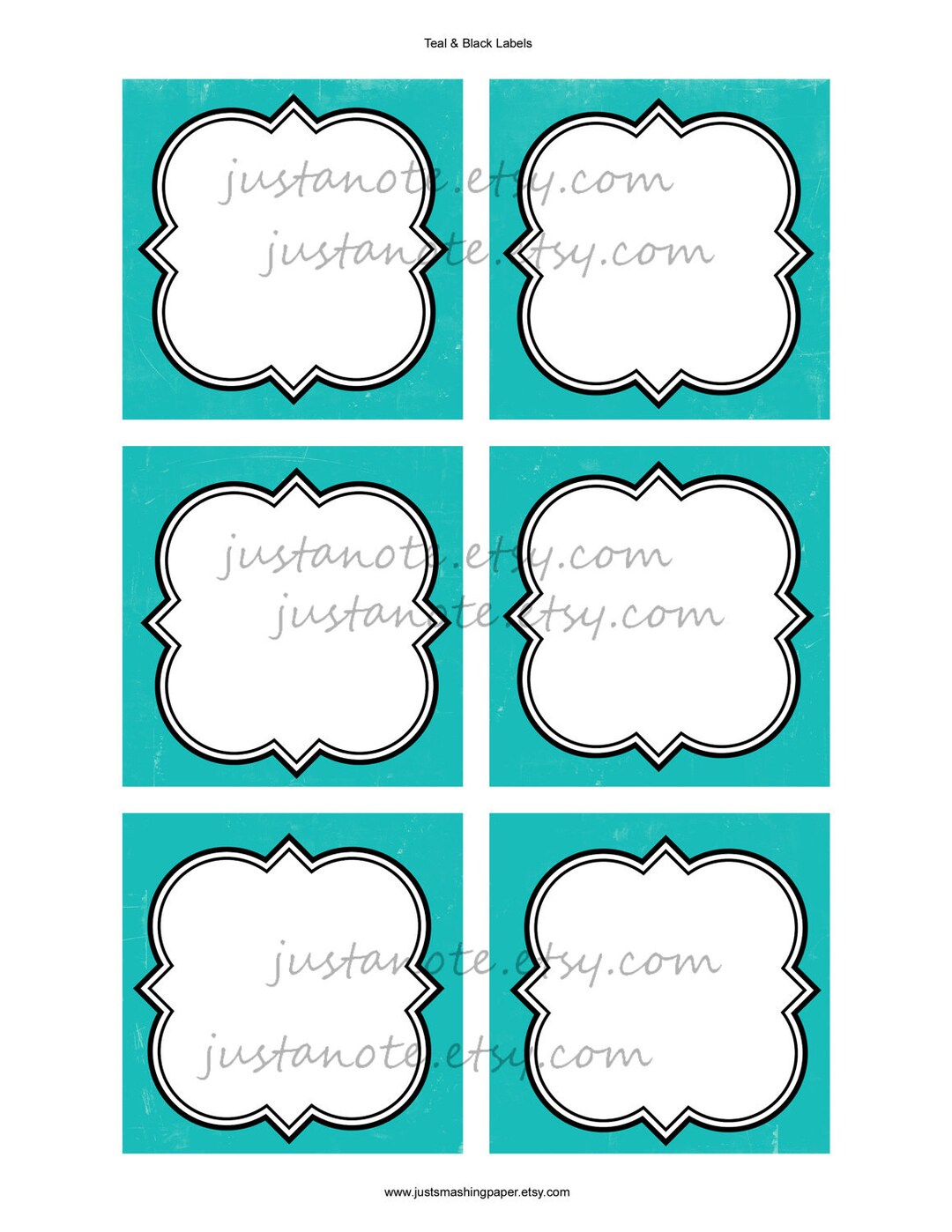Organize With These Teal and Black Fancy Labels for Kitchen, Binders ...
