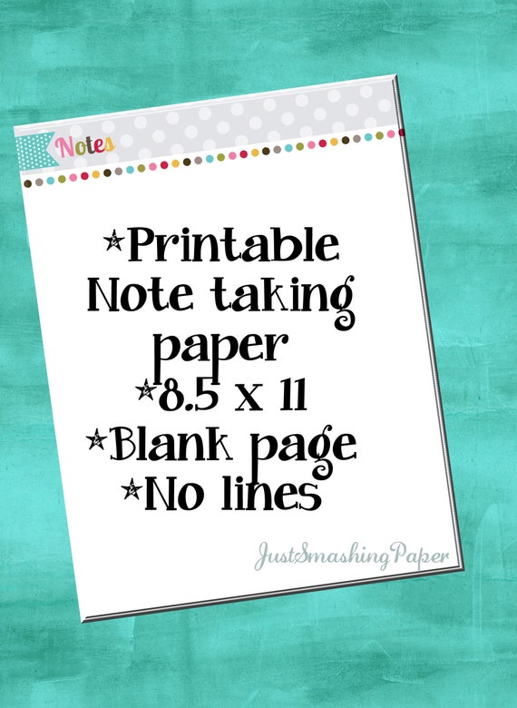 Printable Note Taking Paper Letter Size - Etsy
