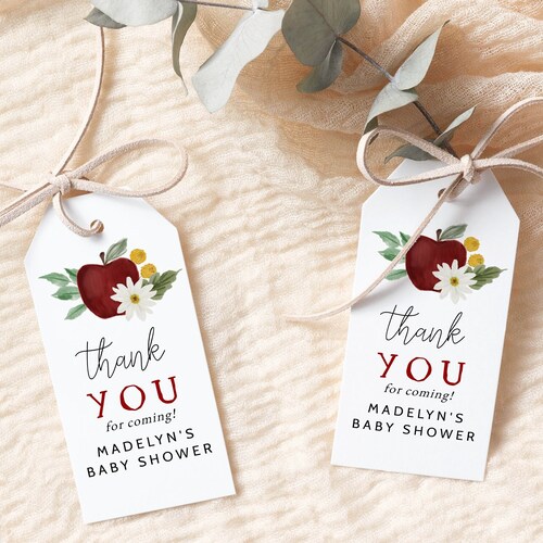 Customizable Apple of Our Eye Baby Shower Favor Tag Apple - Etsy