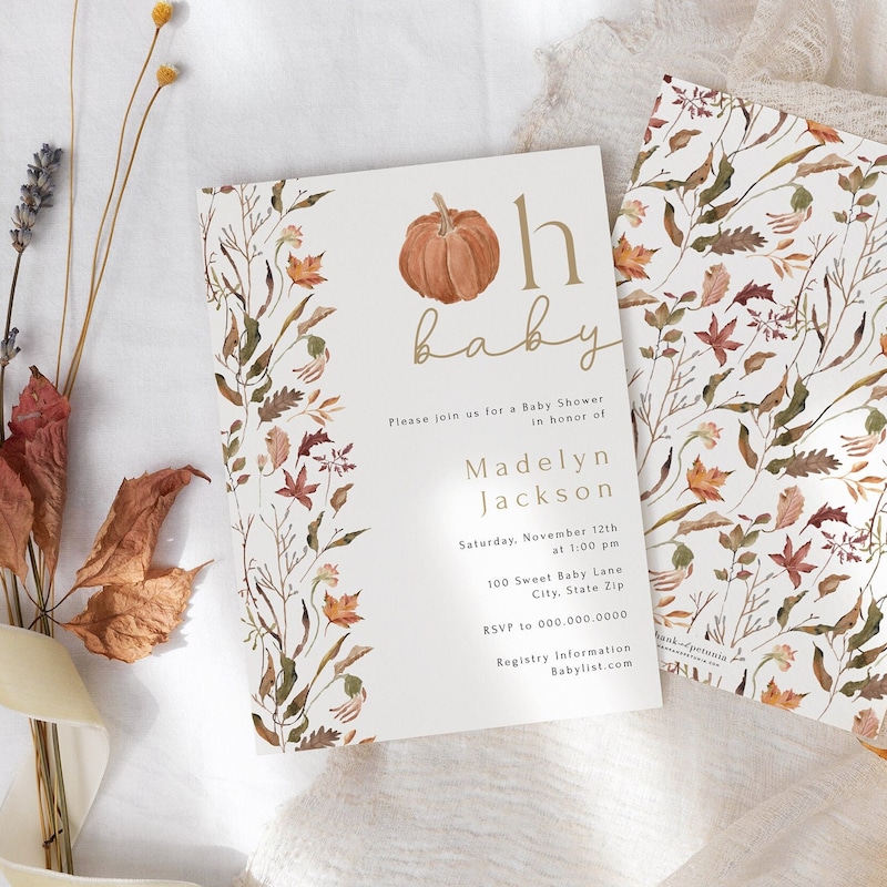 Fall Baby Shower Invitations - Etsy