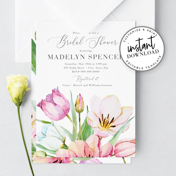Tulip Invitation - Etsy